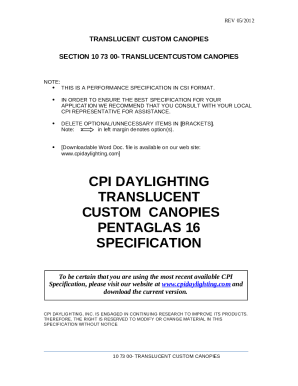 TRANSLUCENT CUSTOM CANOPIES Doc Template | pdfFiller