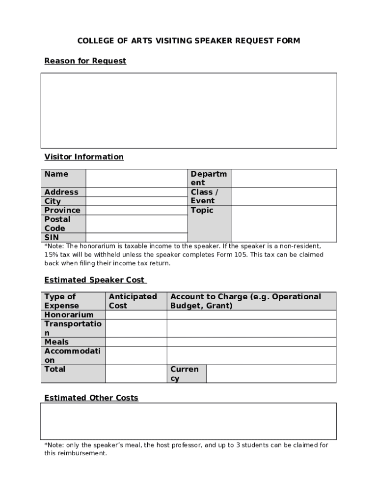 Honorarium Request Policy Doc Template | pdfFiller