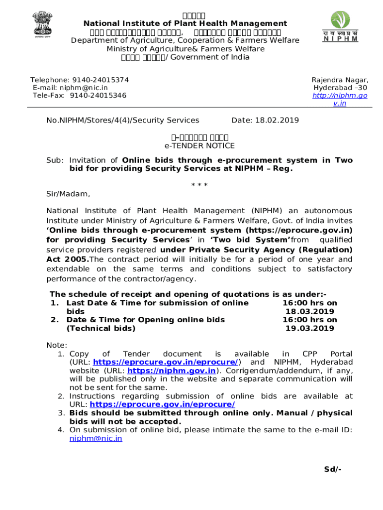 Ministry of Agriculture& Farmers Welfare - niphm gov Doc Template ...