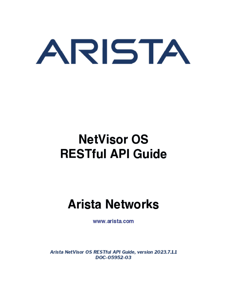 Fillable Online NetVisor OS RESTful API Guide - Technical Documentation Fax Email Print - pdfFiller
