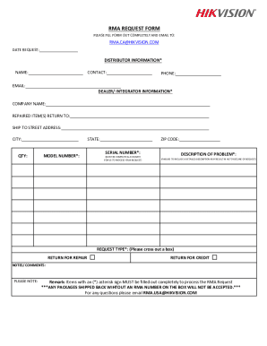 Fillable Online Aeration RMA Request Form Fax Email Print - pdfFiller