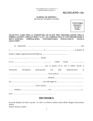 Schema per la dichiarazione di offerta economica La busta 3 Doc ...