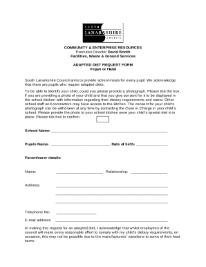 SLC Special Halal/Vegan Request Doc Template | pdfFiller