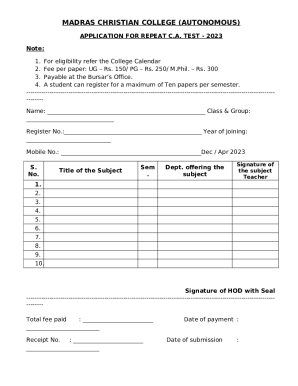 MADRAS CHRISTIAN COLLEGE (AUTONOMOUS) Doc Template | pdfFiller
