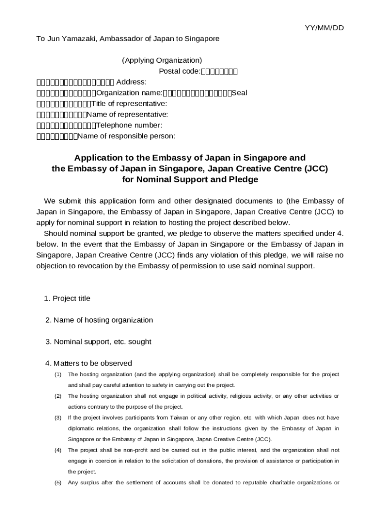 Application and Agreement of Compliance to the Consulate ... Doc ...