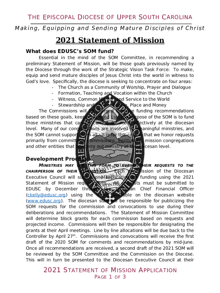 Preliminary Mission Statement Review Doc Template | pdfFiller
