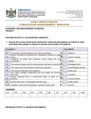 Solved Match the descriptions in Column B with the Doc Template | pdfFiller