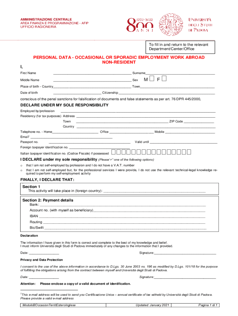 Fillable Online restituisce al Dipartimento di Fisica e Astronomia G ...