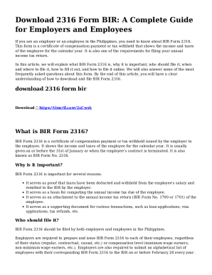 Fillable Online Bir Form 2316Fill Out Printable PDF Forms Online Fax ...