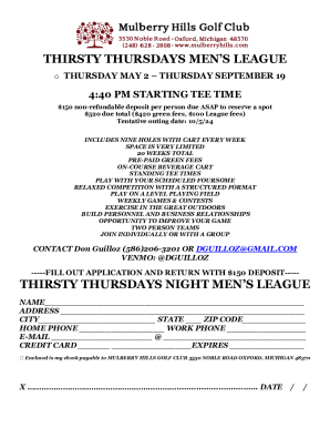 Fillable Online Book a Golf Tee Time Fax Email Print - pdfFiller