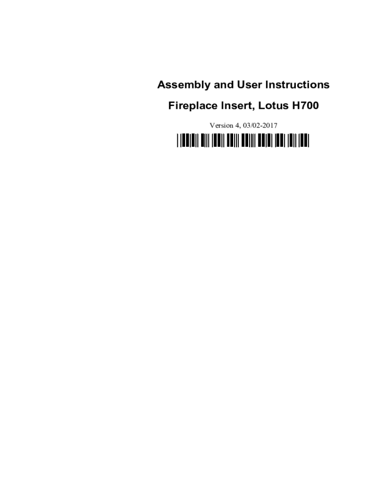 Fillable Online Assembly and User Instructions Fireplace Insert, Lotus ...