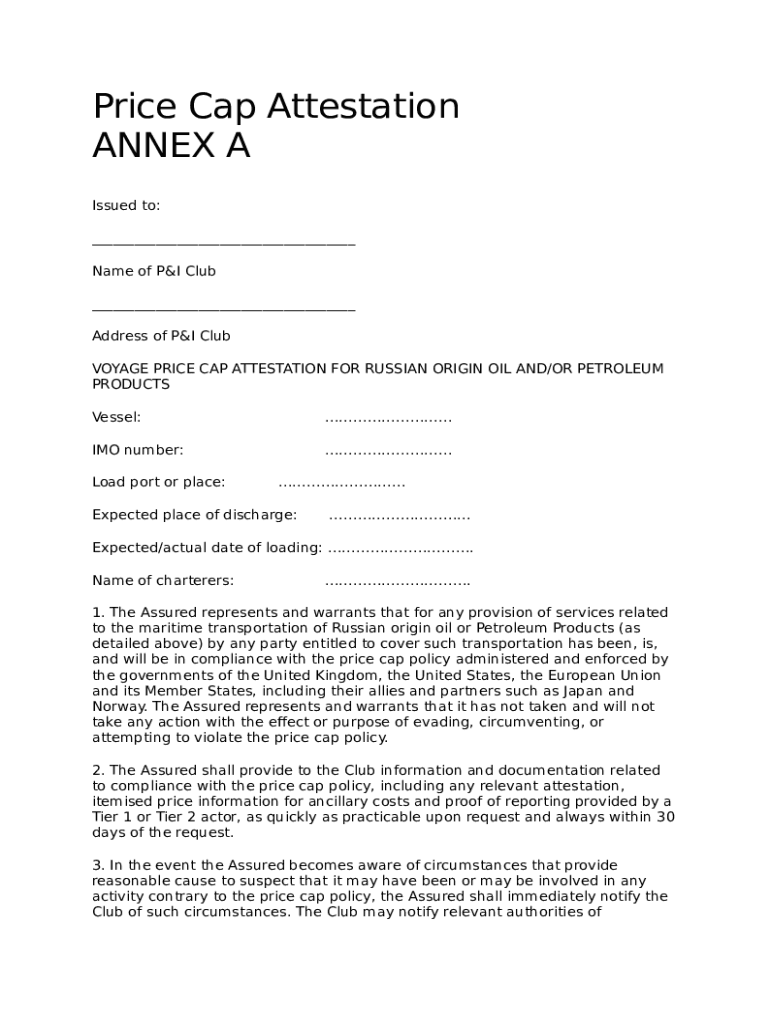 The Price Cap on Russian Oil - Updated to include ... Doc Template ...