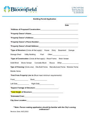 Fillable Online Building Permit Application- Template Fax Email Print - pdfFiller