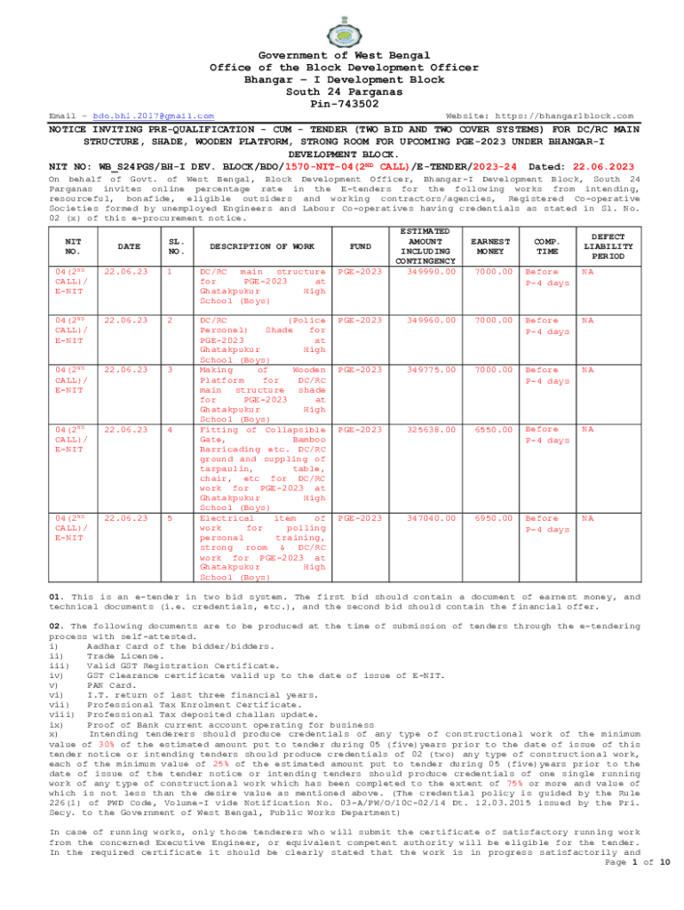 Fillable Online s24pgs gov Government of West Bengal Office of the ...