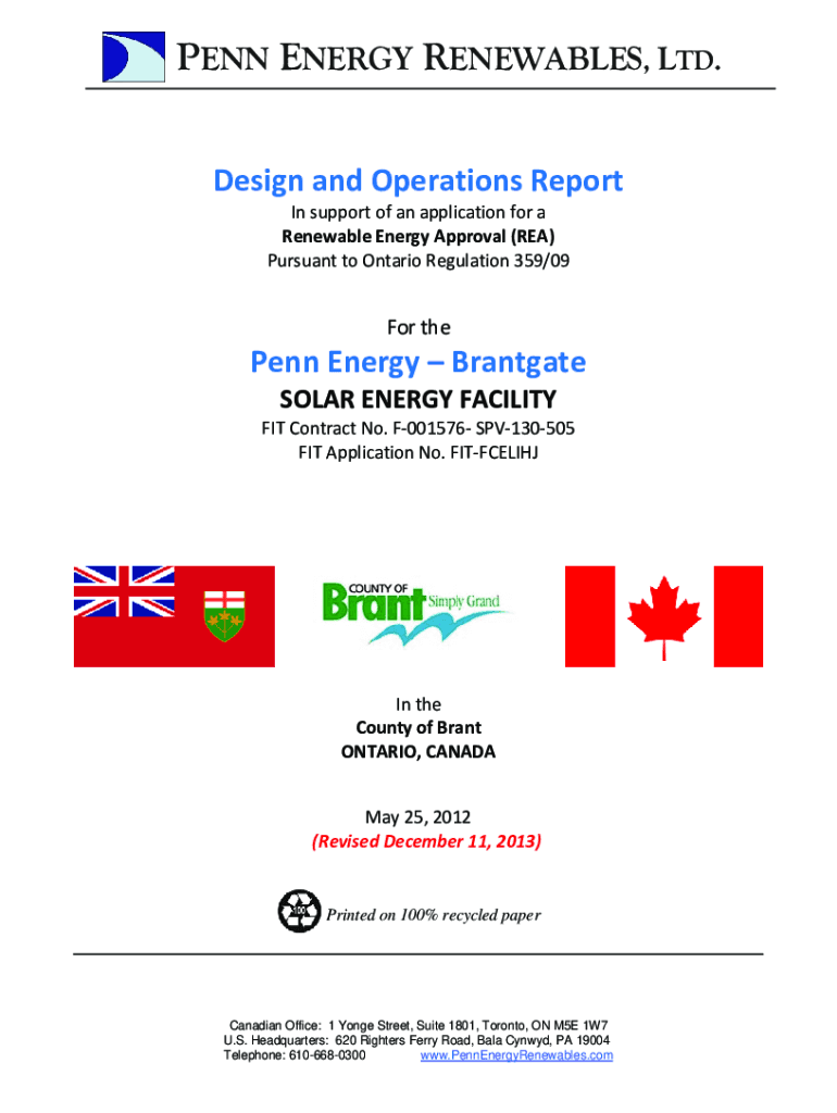 Fillable Online DOR - Design & Operations ReportBrantgate.doc Fax Email Print - pdfFiller