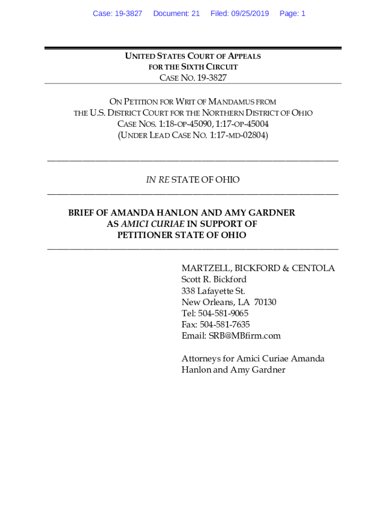 Fillable Online petition-for-writ-of-mandamus-sixth-circuit-order. ... Fax Email Print - pdfFiller