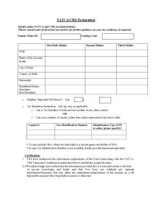 Fillable Online fatca / crs declaration / self certification for individuals Fax Email Print ...