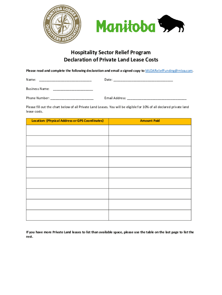 Fillable Online Hospitality-Relief-Sector-Program-Declaration-of-Land ...