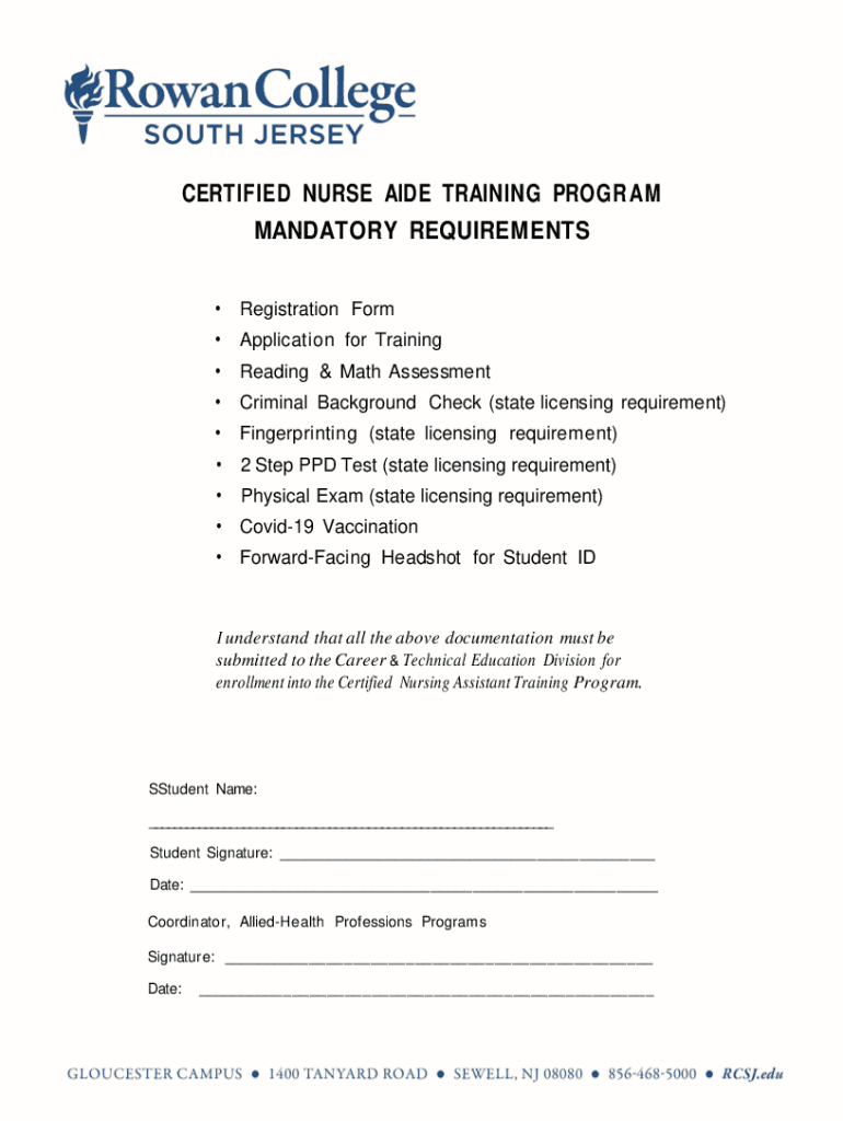 Fillable Online Nursing Assistant Training Requirements by State - PHI ...