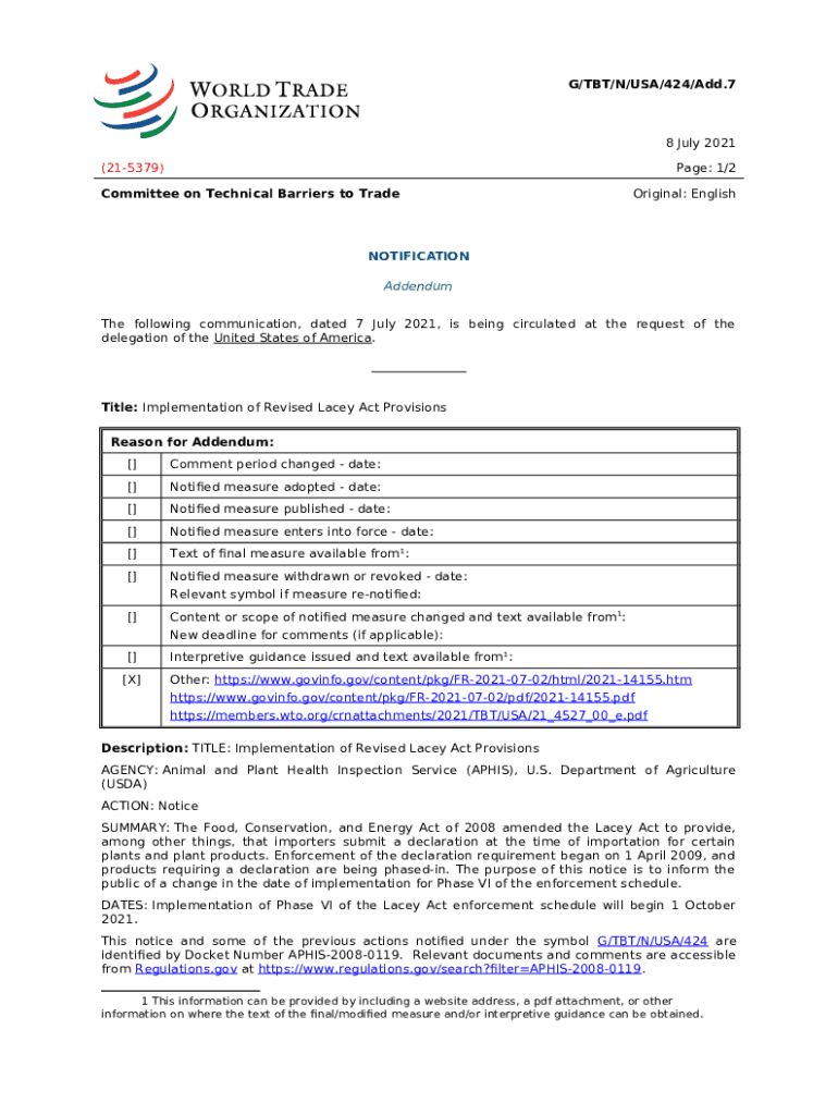 APHIS Announces Phase Six Lacey Act Enforcement ... - snin gov Doc ...