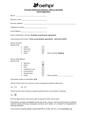 Fillable Online Busking in St Peter Port Permit Application Form Fax ...