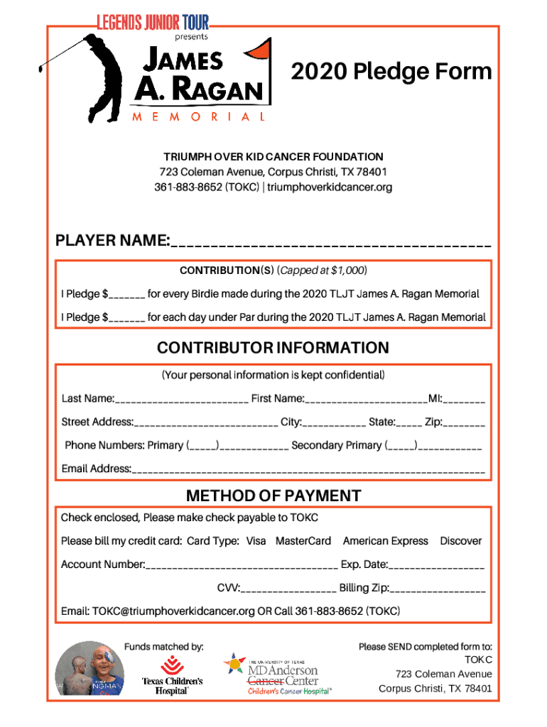 Fillable Online TLJT 2020 JAR Pledge Form Fax Email Print - pdfFiller