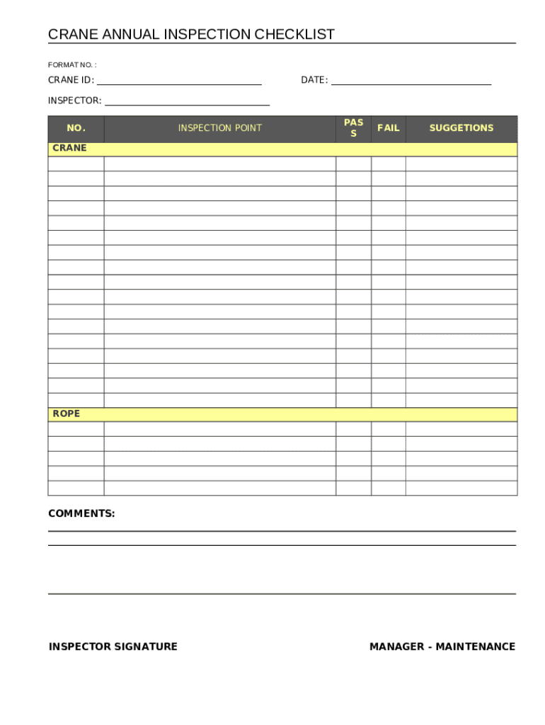Identification, inspection, and marking of cranes when ... Doc Template ...