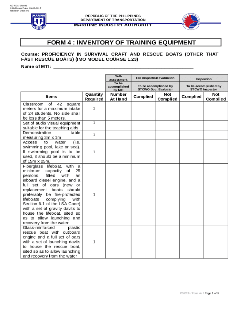 Proficiency in Survival Craft and Rescue Boats other than ... Doc Template | pdfFiller