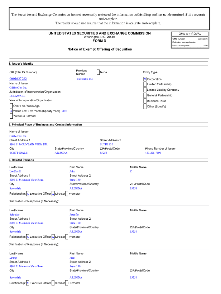 Fillable Online CaliberCo Inc Fax Email Print - pdfFiller