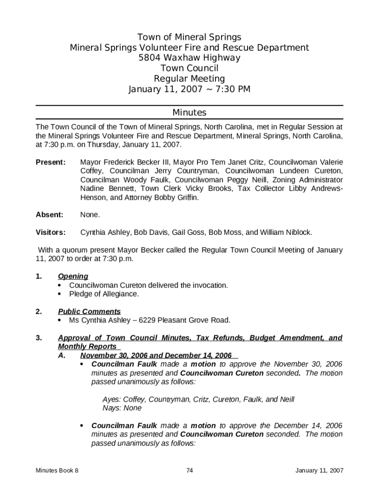 About Mineral Springs Doc Template | pdfFiller