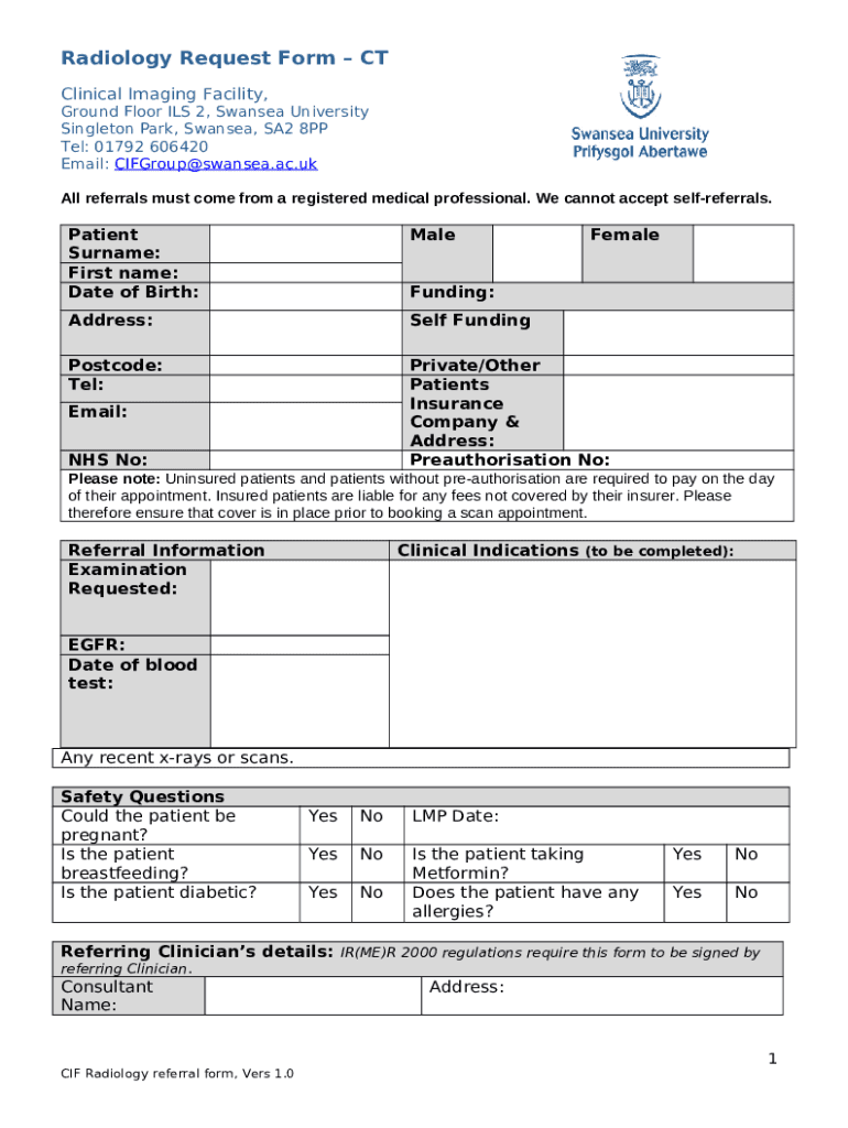 Audit of Radiology Request for Completion and ... Doc Template | pdfFiller