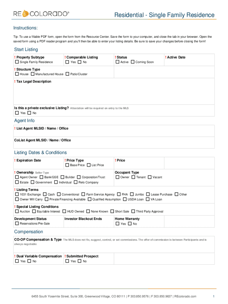 Fillable Online Attached Single Family Form Fax Email Print - pdfFiller