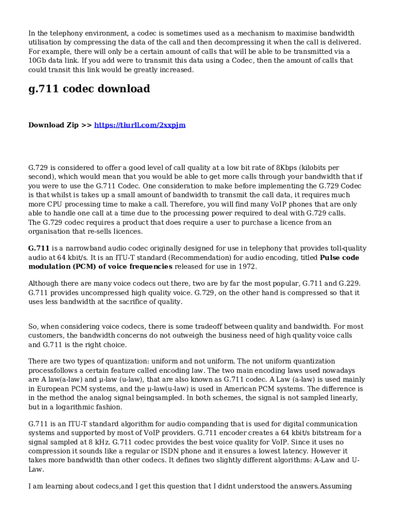 Fillable Online What Are VoIP Codecs & How Do They Affect Call Sound ...