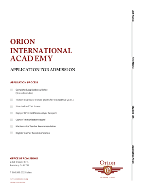 Fillable Online Application Process - Orion Academy Fax Email Print ...