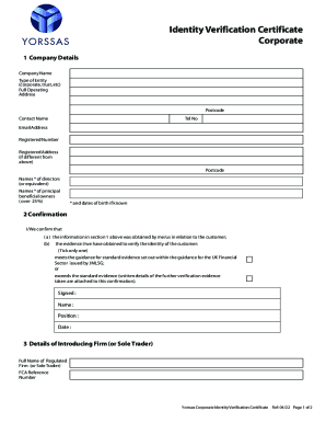 Fillable Online Registered Co-operative - Identification Form Fax Email ...