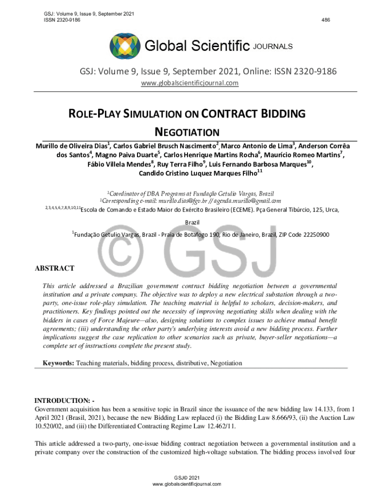 Fillable Online role-play simulation on contract bidding negotiation ...