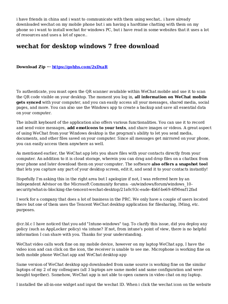 Fillable Online If you're a foreigner, getting a functioning WeChat ...