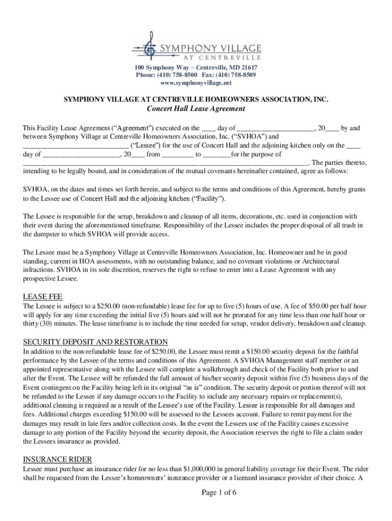 Fillable Online A Local's Guide To Living In Symphony Village In Centreville ... Fax Email Print ...