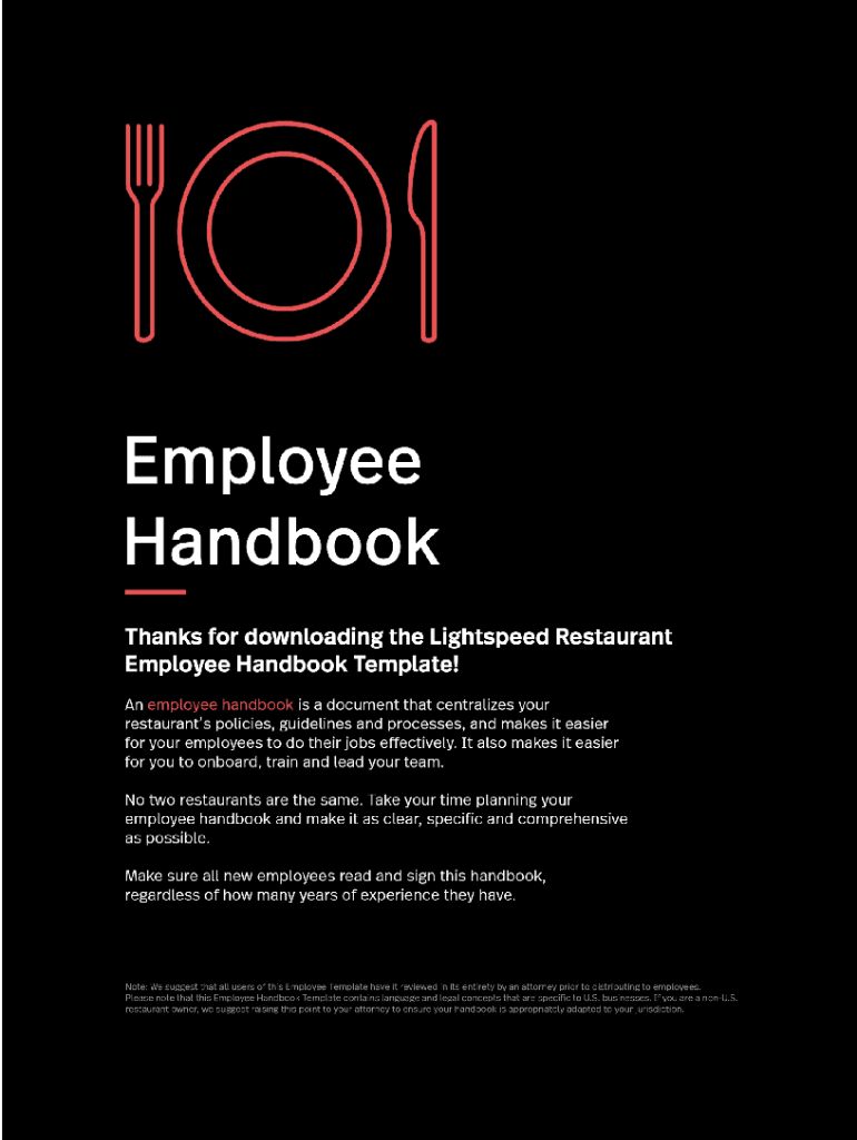 Fillable Online Lightspeed-Restaurant-Employee-Handbook-Template.docx ...