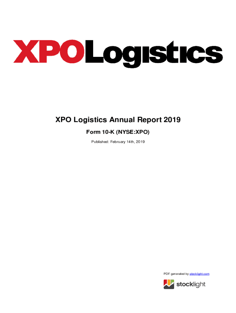 Fillable Online Form 10-K XPO Logistics, Inc Fax Email Print - pdfFiller