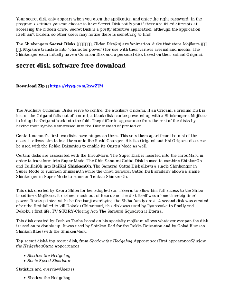 Fillable Online Free Secret Disk To Create Hidden Partition For Youtube Fax Email Print