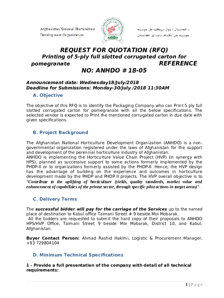 2021-16 REQUEST FOR QUOTATION for Procurement of ... Doc Template ...