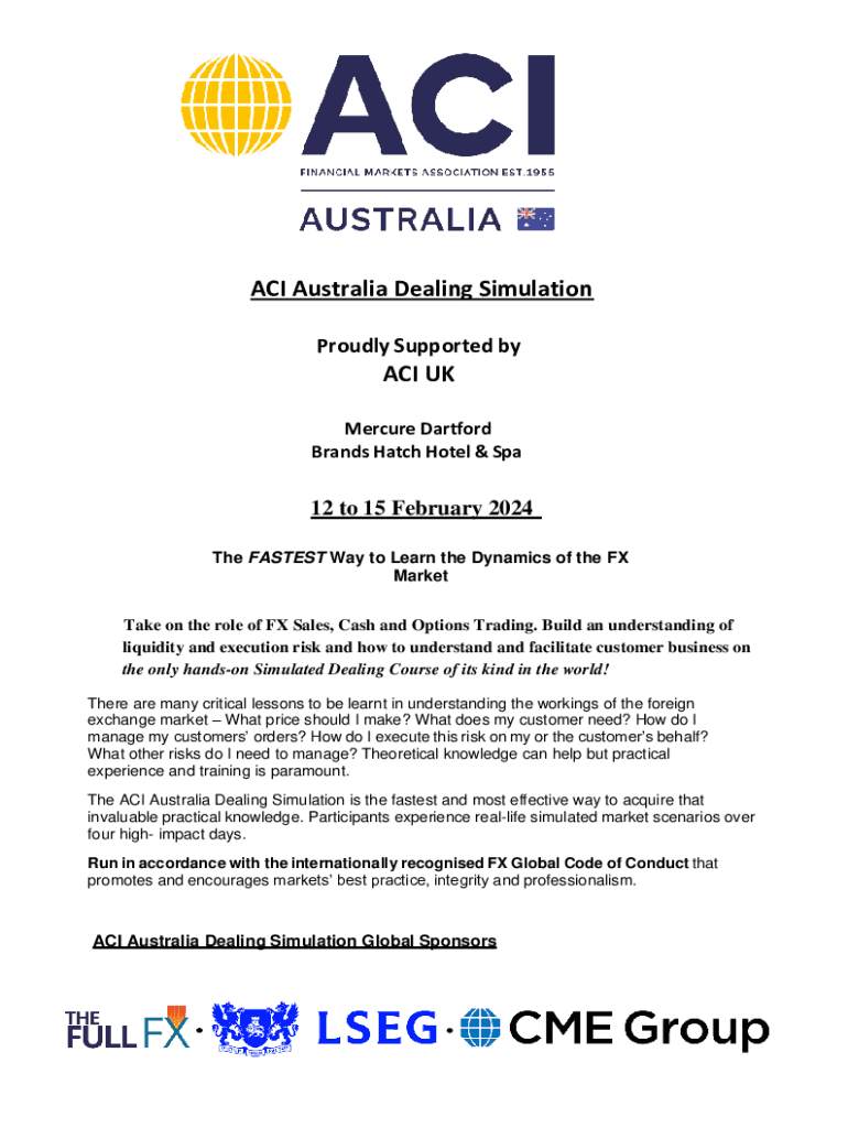Fillable Online ACI Australia Dealing Simulation Course (London ...