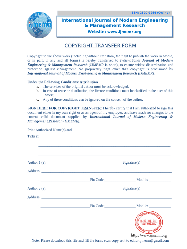 AACR Publications: Copyright Transfer Doc Template | pdfFiller