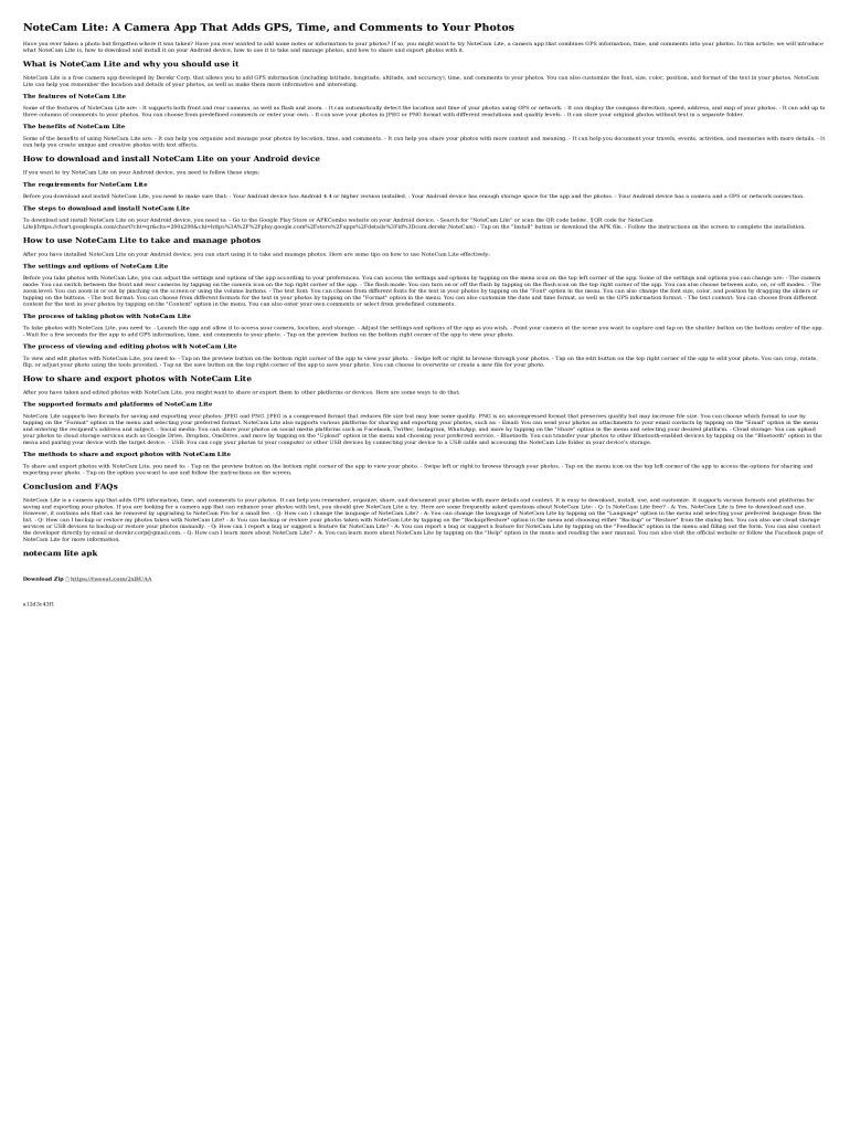 Fillable Online Note Cam Lite: GPS Camera - Apps on Google Play Fax ...