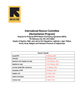 Request for Proposal (RFP) Master Purchasing Agreement (MPA) Doc Template | pdfFiller