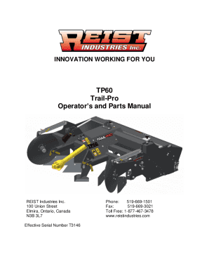 Fillable Online TP60 Trail-Pro Operator's and Parts Manual - Elmira Fax ...