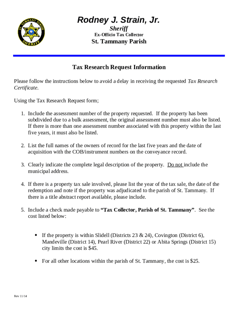 Rodney J. Strain, Jr. Sheriff and Ex-Officio Tax Collector of ... Doc ...