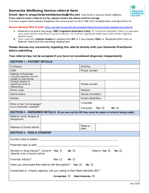 Fillable Online Download the Dementia Support Service referral form Fax ...