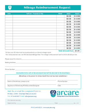 Fillable Online Mileage Reimbursement Invoice Template Fax Email Print - pdfFiller